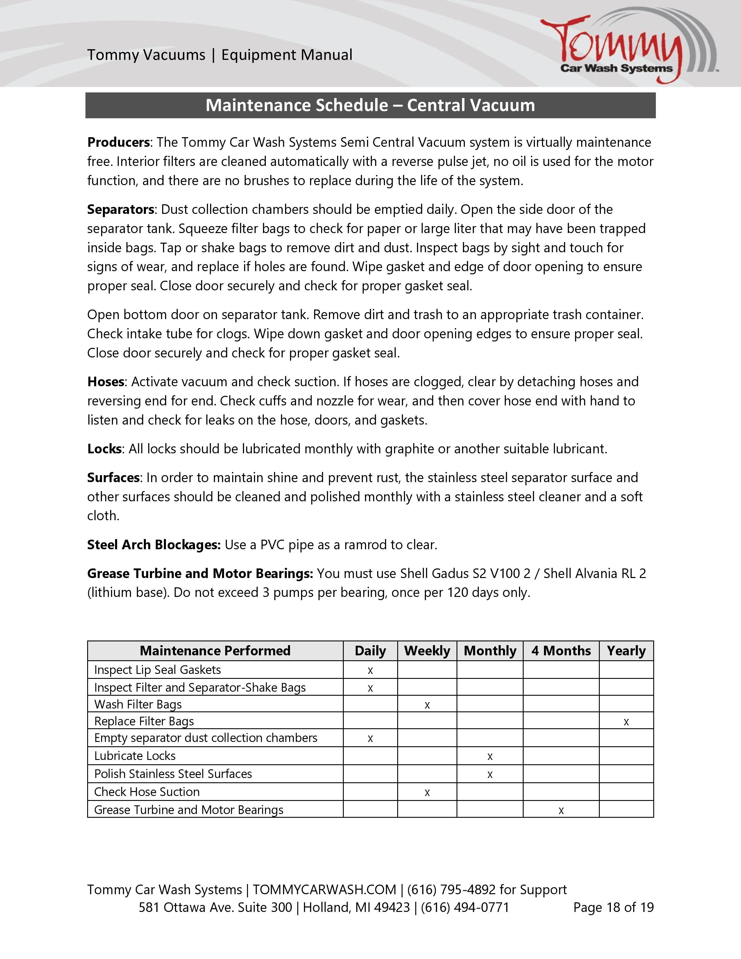 Operator Manual: Tommy Car Wash Systems Vacuum Stations – Tommy Car ...