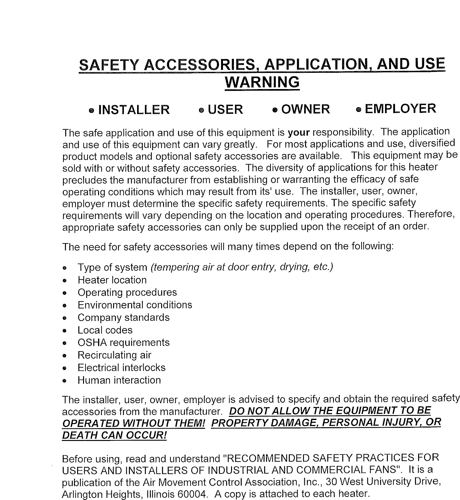 Operator Manual: Solaronics Heated Blower – Tommy Car Wash Systems