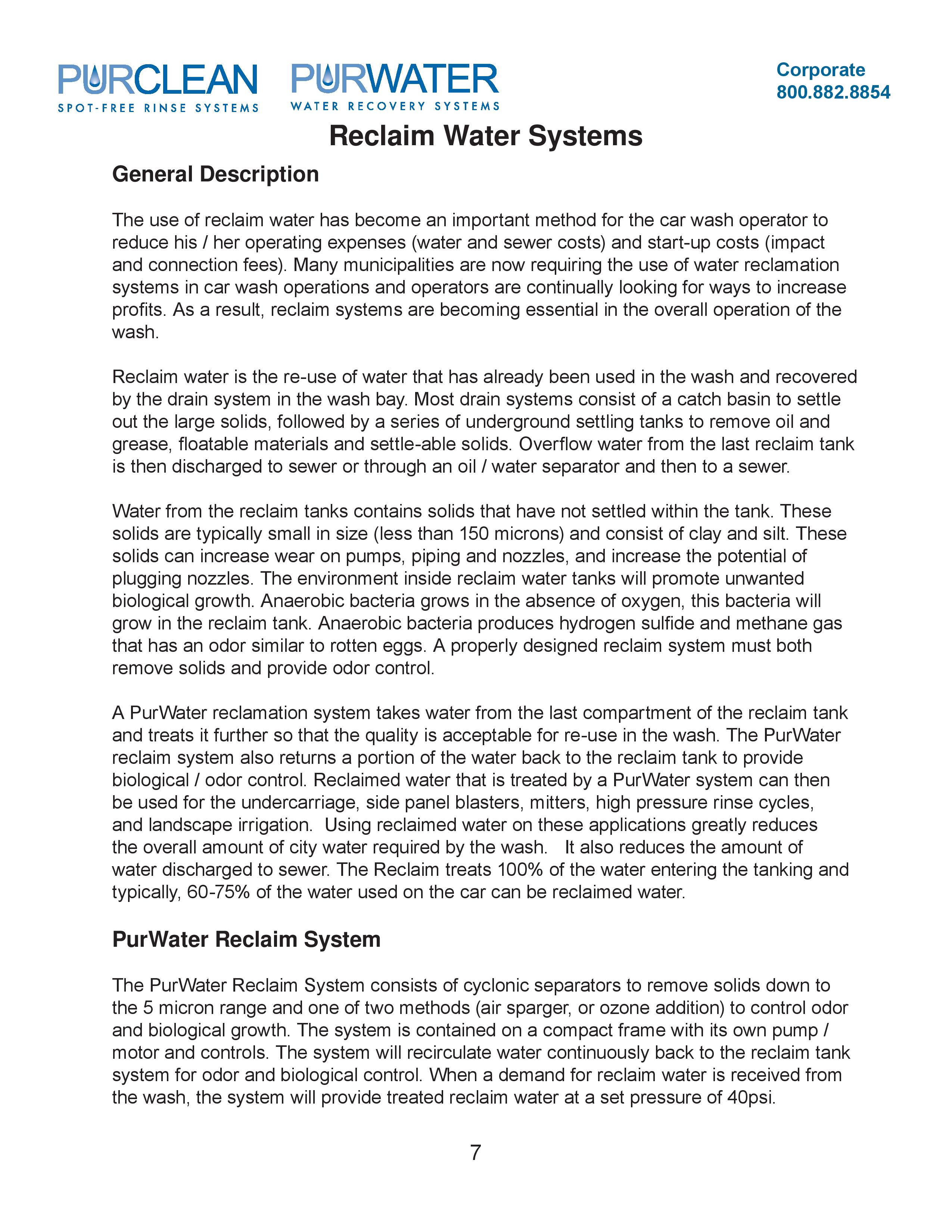 Operator Manual: Purclean Reclaim Gen 3 – Tommy Car Wash Systems