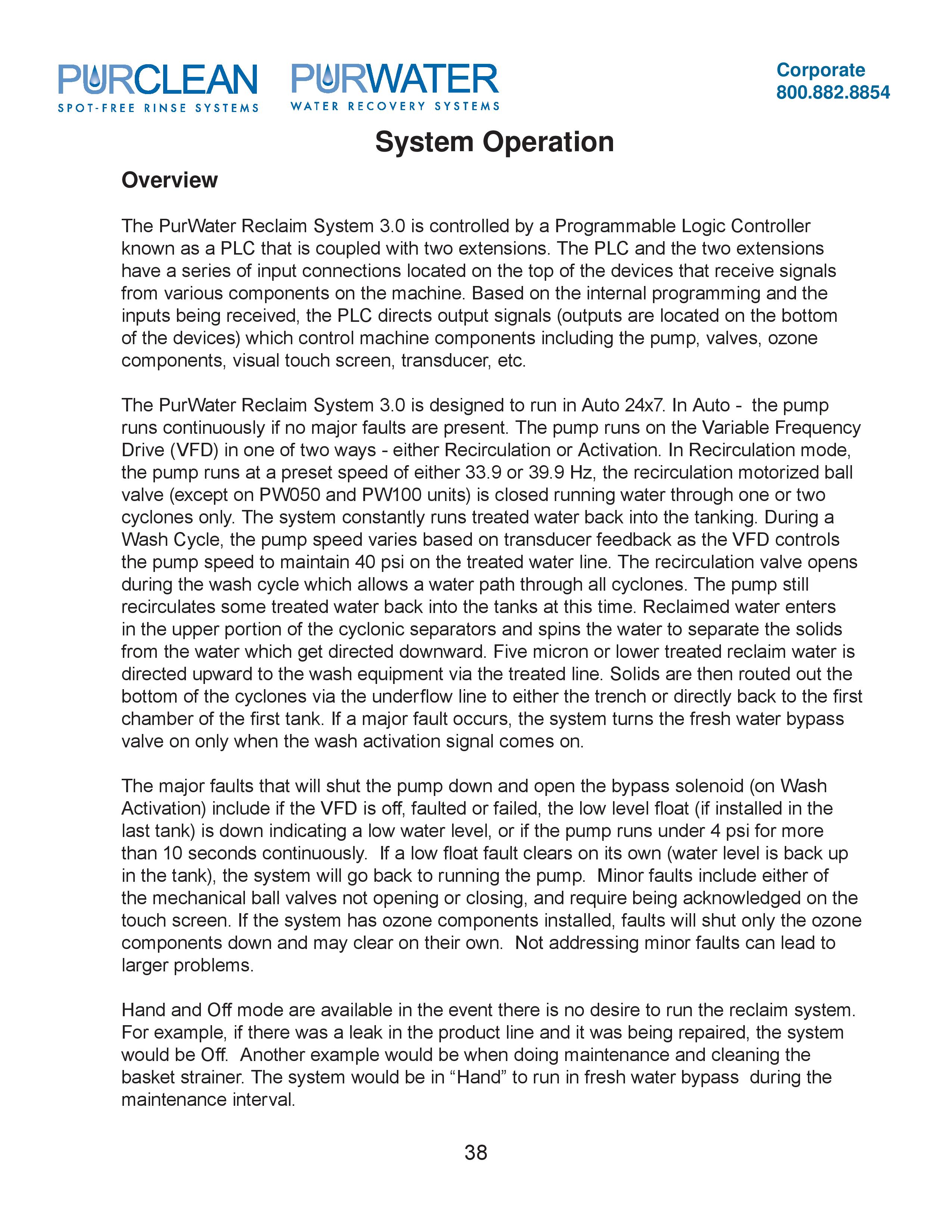 Operator Manual: Purclean Reclaim Gen 3 – Tommy Car Wash Systems