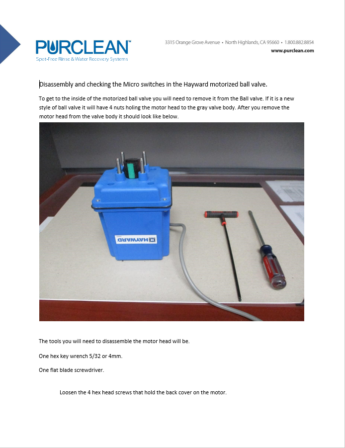 PurClean: Hayward Motorized Ball Valve Disassembly – Tommy Car Wash Systems