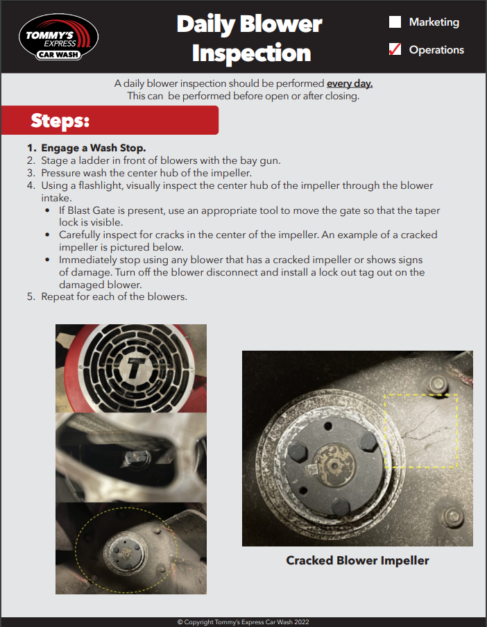 Maintenance: Daily Blower Inspection – Tommy Car Wash Systems